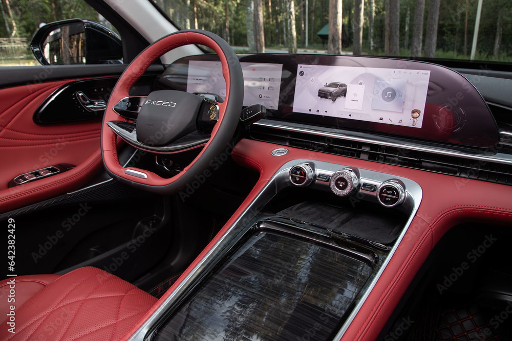 Novosibirsk, Russia - August 29 , 2023: black EXEED RX, red and black ...