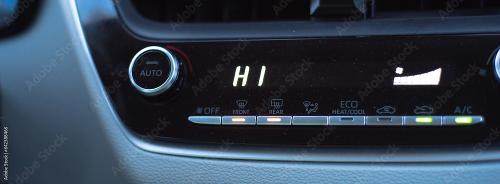 Panorama view highest temperate heat setting with knobs, digital ...