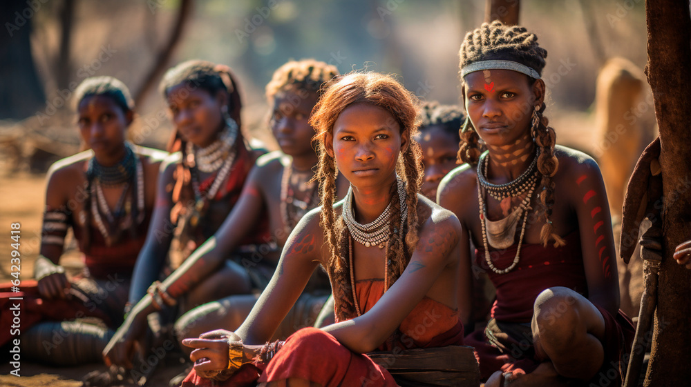women at traditional tribe tribe of the tribe tribe in tribe village ...