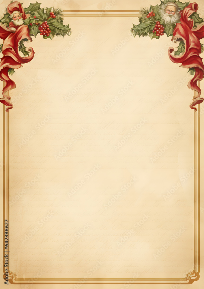 blank vintage letter for santa claus on transparent background Stock ...