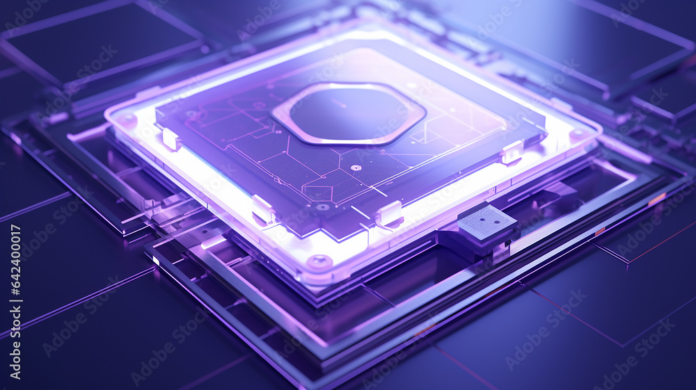 Future innovative digital Quantum Computer System Micro Chip Circuit ...