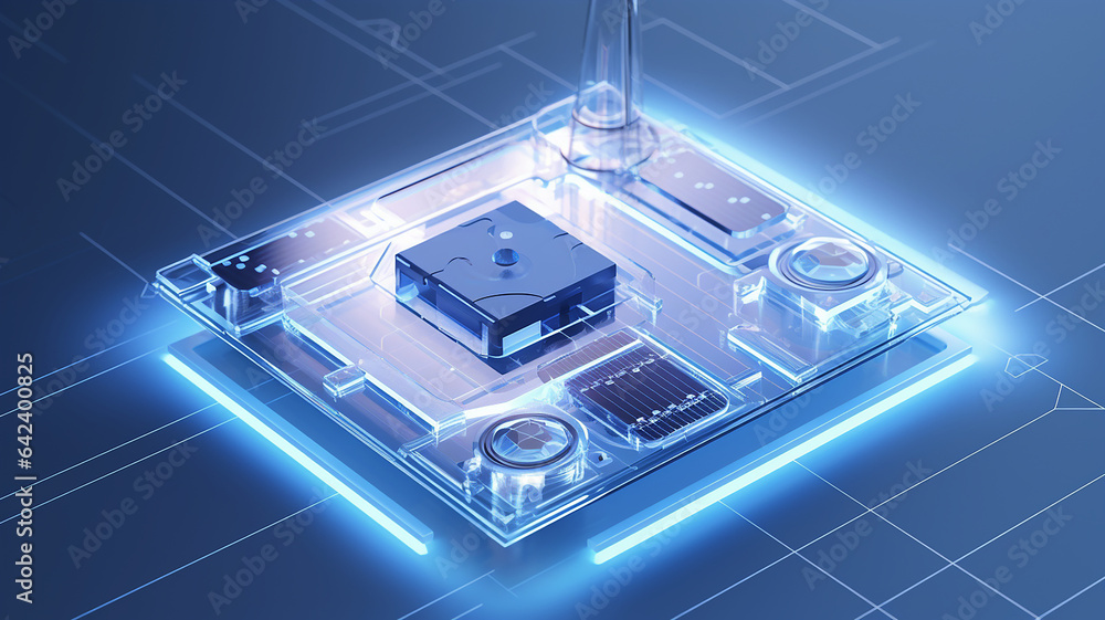Future innovative digital Quantum Computer System Micro Chip Circuit ...