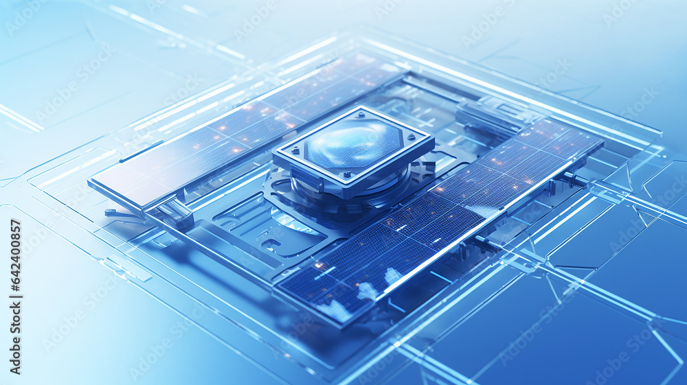 Future innovative digital Quantum Computer System Micro Chip Circuit ...