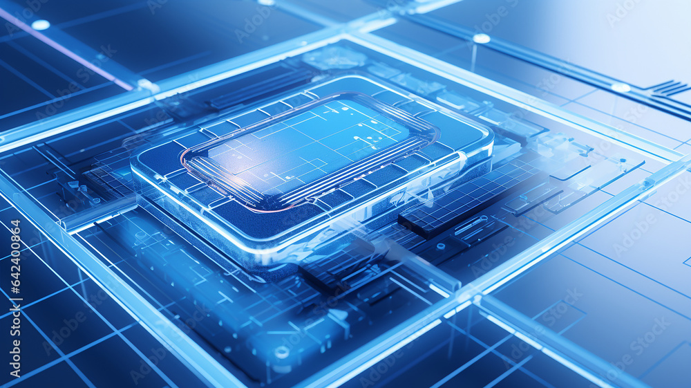 Future innovative digital Quantum Computer System Micro Chip Circuit ...