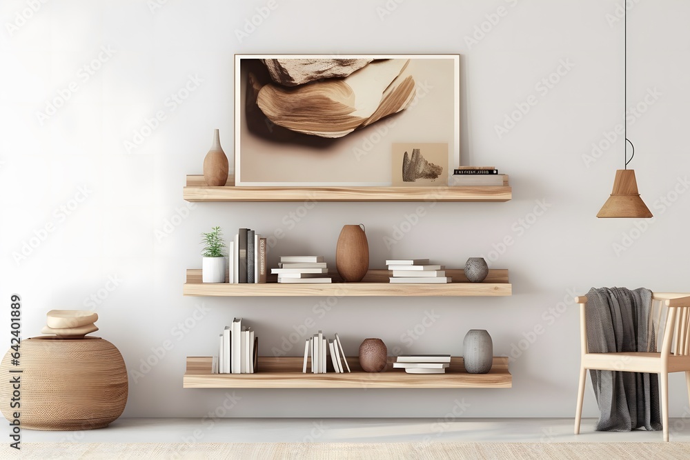 Virtual background with wooden bookshelf Stock Illustration | Adobe Stock