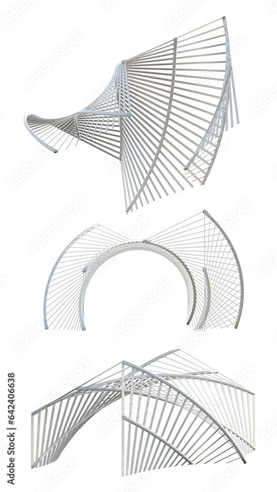 isolated 3d render parametric canopy, best use for architectural design ...