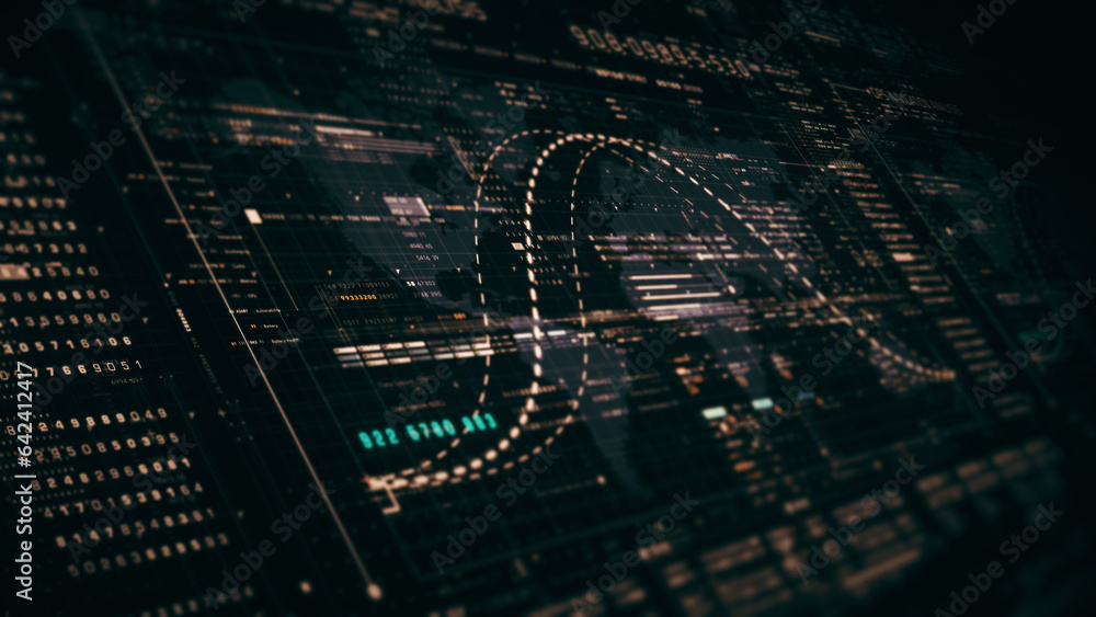 Advanced data matrix simulation UI with cutting-edge digital ...