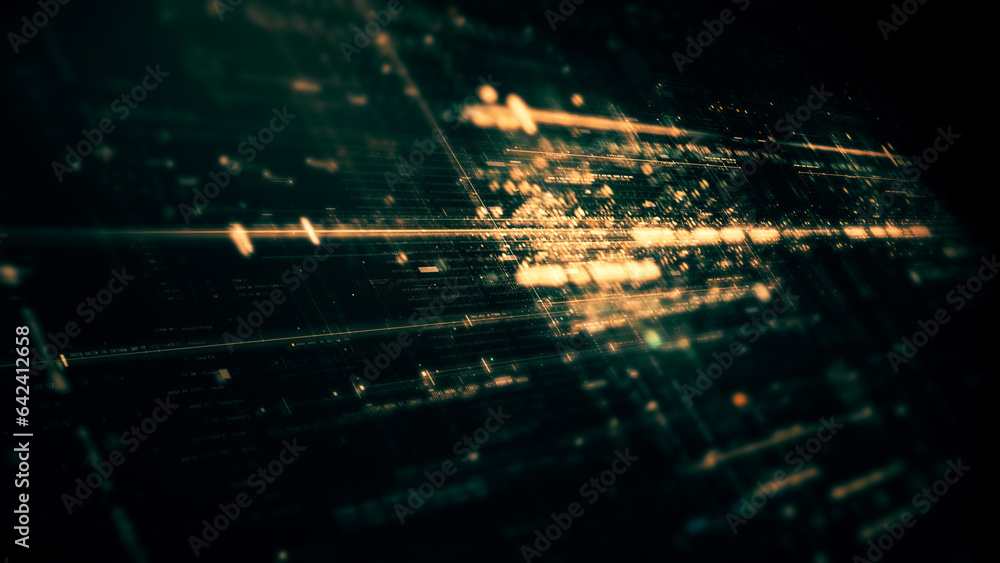 Advanced data matrix simulation UI with cutting-edge digital ...