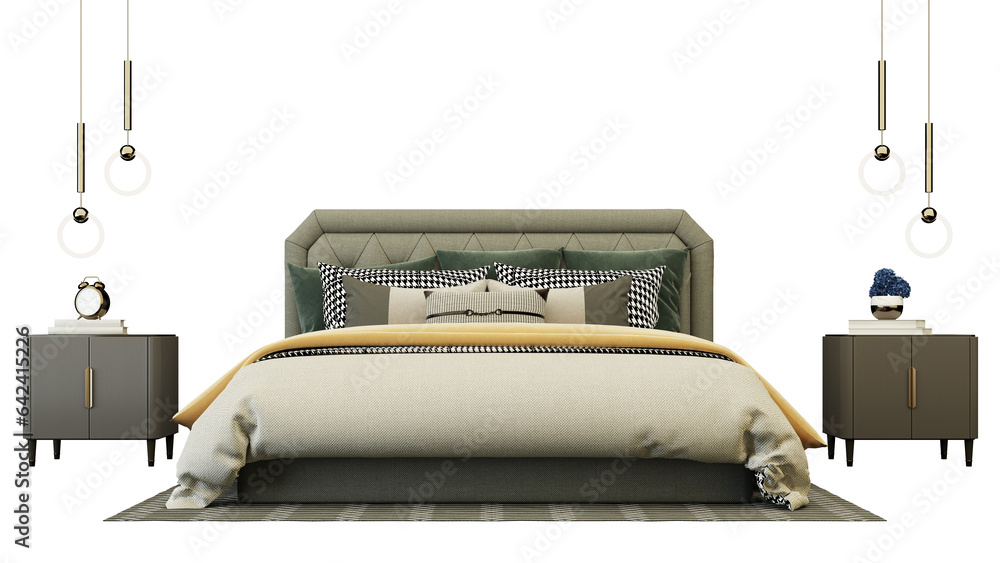 Interior furniture set 3D render. Living room house floor template ...