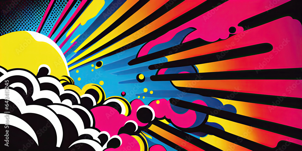 Colorful bold pop art style wallpaper background design Stock ...