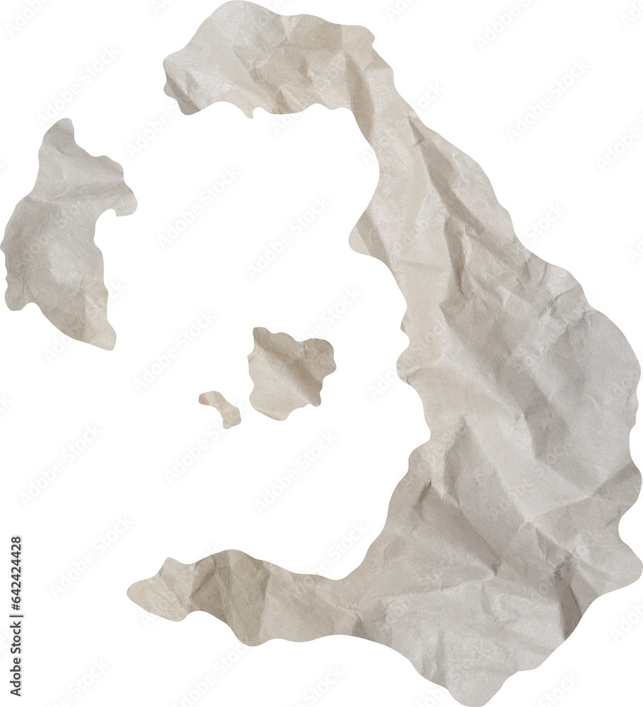 santorini island map paper texture cut out on transparent background ...