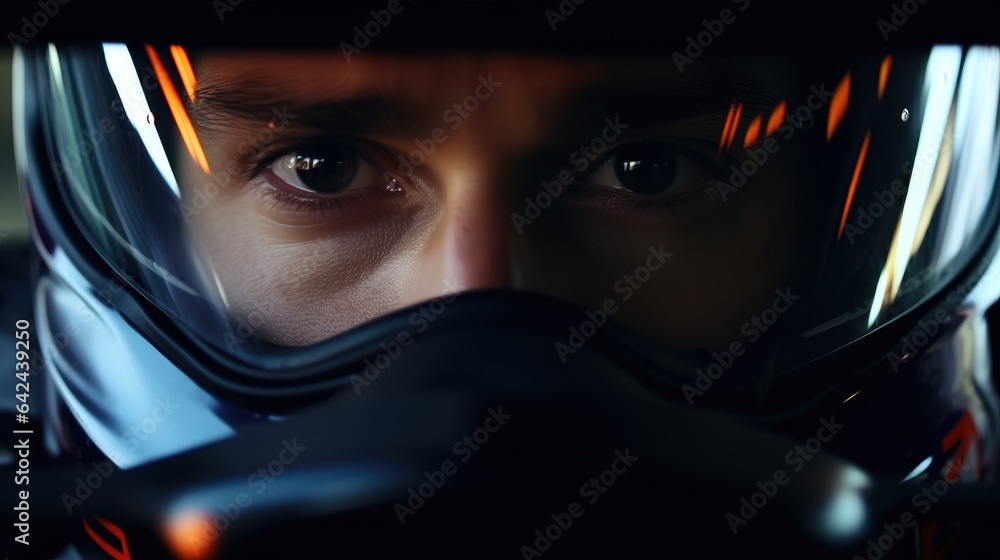 Photo & Art Print Formula 1 racer face sitting in his bolide ...