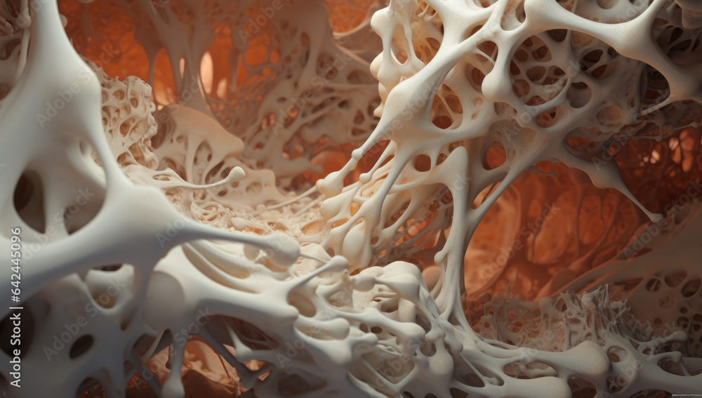 View of bone structure. Microscopic. Zoomed in. Microscope view ...