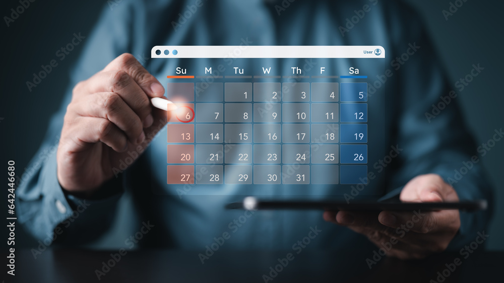 Time management concept. Secretary manages time schedule for effective ...