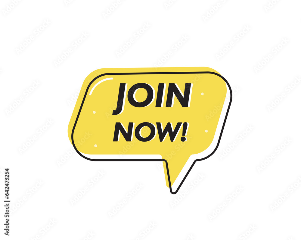 Join now comic bubbles in pop art style. Comic speech. Dialogue window ...