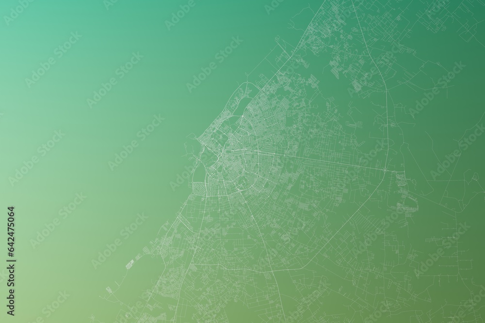 Map of the streets of Benghazi (Libya) made with white lines on ...