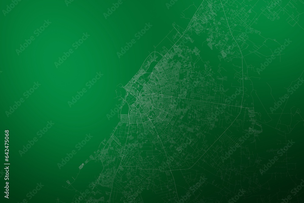 Map of the streets of Benghazi (Libya) made with white lines on ...