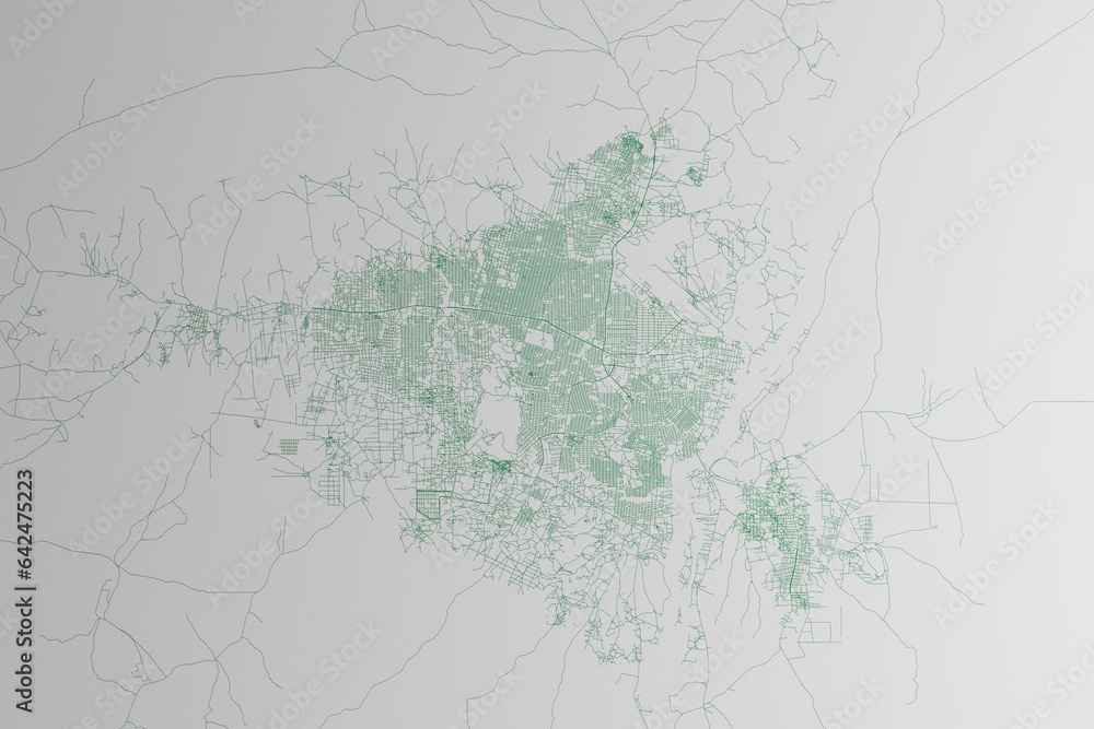 Map of the streets of Juba (South Sudan) made with green lines on white ...