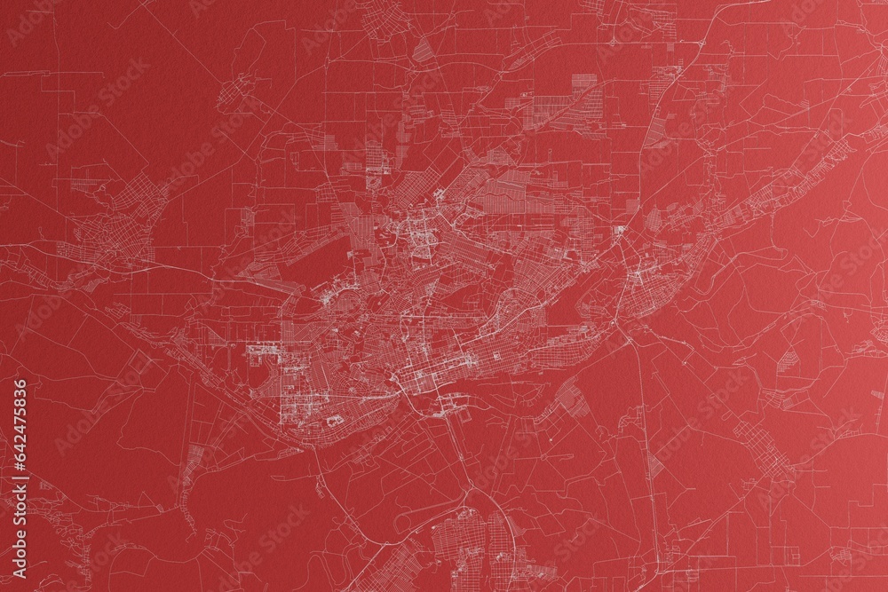 Map of the streets of Rostov on Don (Russia) made with white lines on ...