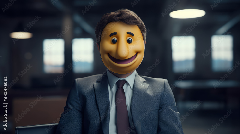 A human emoji. A businessman emoji. A man with an emoji face. Yellow ...