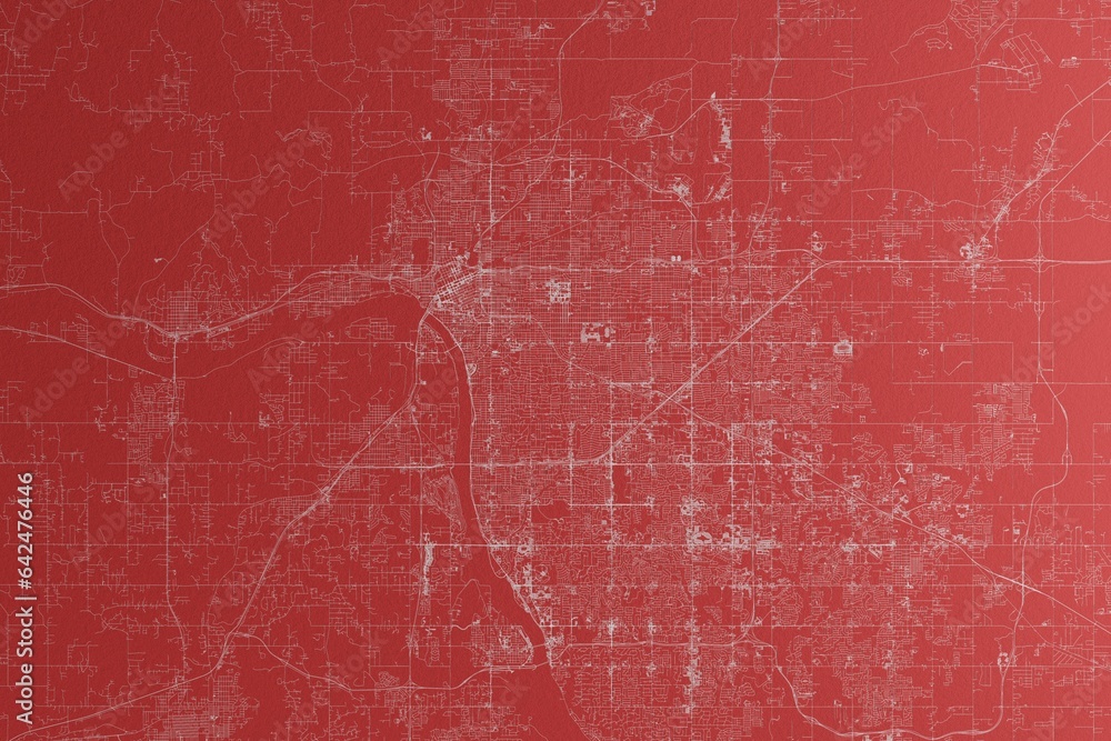 Map of the streets of Tulsa (Oklahoma, USA) made with white lines on ...