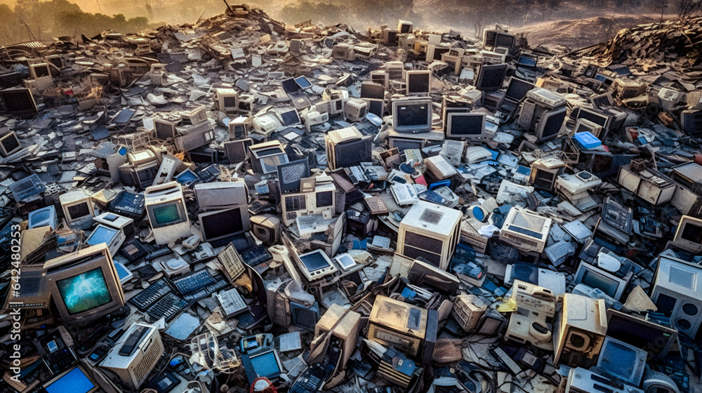 Photo & Art Print Monument of Waste: Generative AI's Vision of a ...