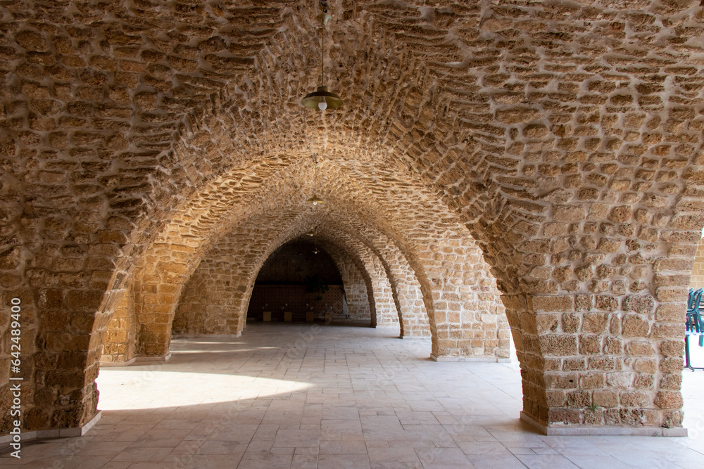 The Mahmoudiya Mosque interior view, Old Jaffa in Tel Aviv, Israel ...
