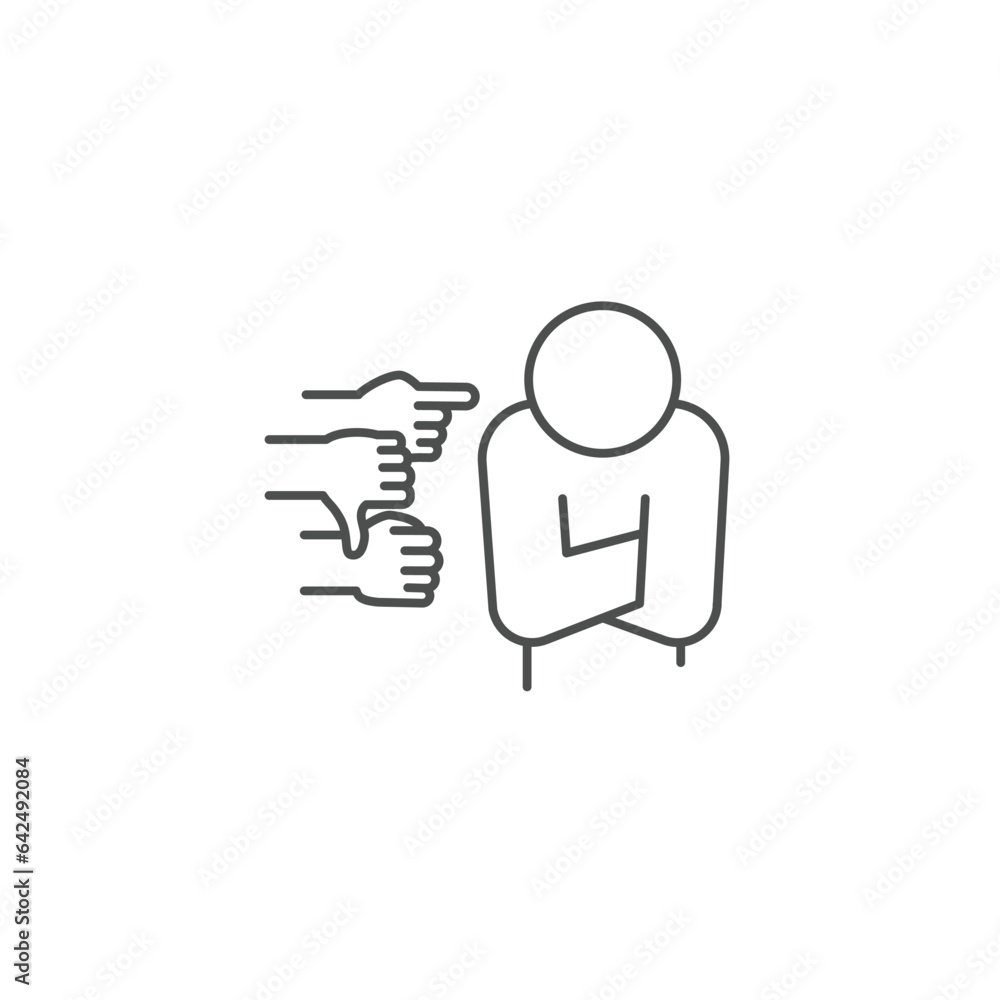 bullying icon, bully persecution, harassment and hate attack, social ...