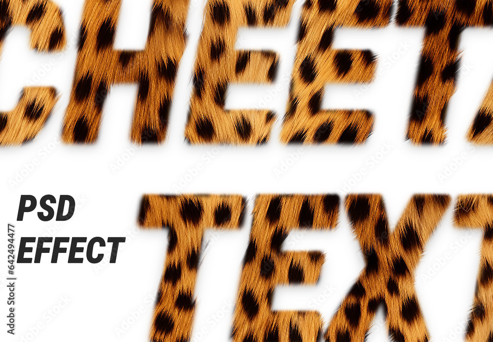 3d Cheetah text effect Stock Template | Adobe Stock