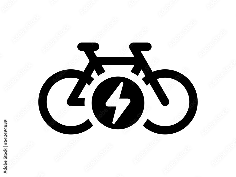 E-bike, electric bicycle icon. Bicycle charging station symbol. High ...