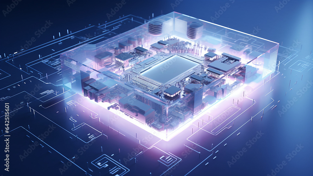 Future innovative digital Quantum Computer System network Micro Chip ...