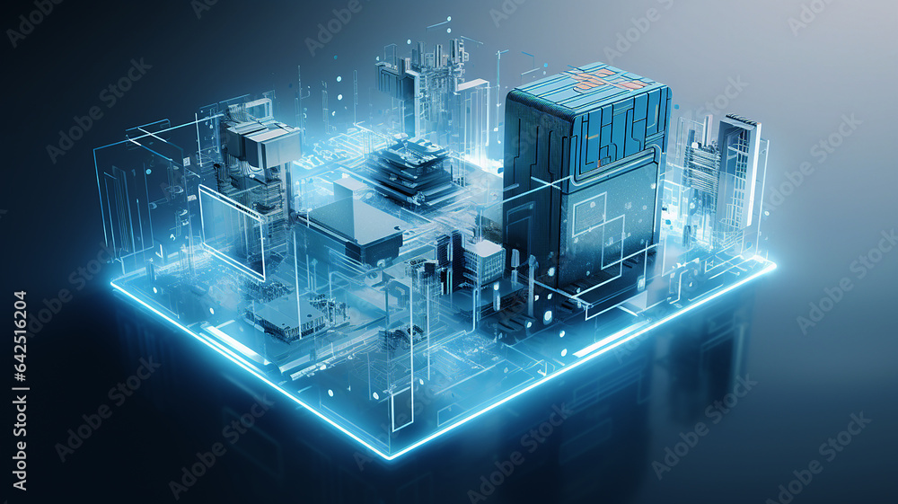 Future innovative digital Quantum Computer System Micro Chip Circuit ...