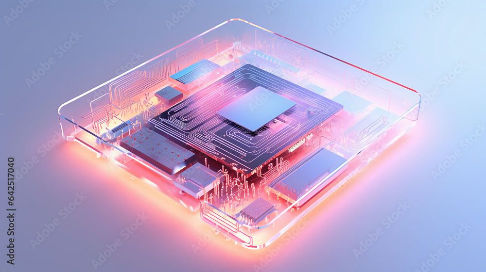 Future innovative digital Quantum Computer System Micro Chip Circuit ...