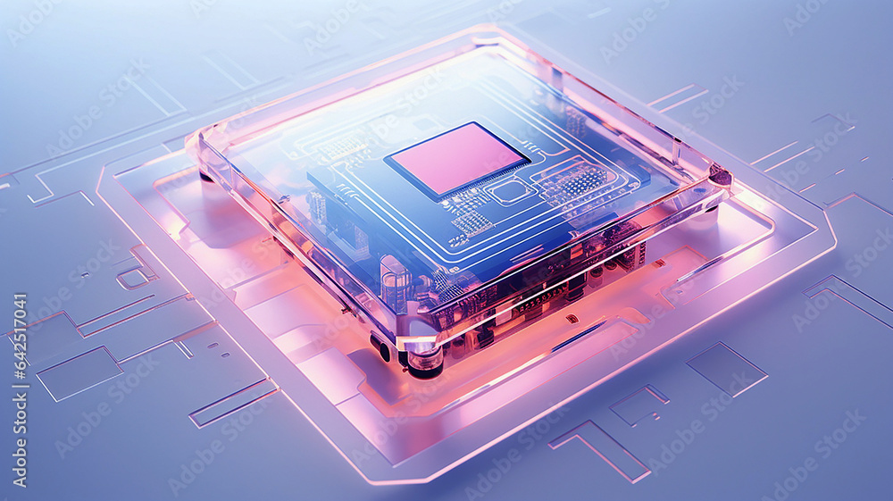 Future innovative digital Quantum Computer System Micro Chip Circuit ...