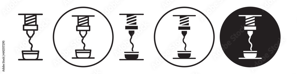 Extruder icon. Food manufacturing product liquid pour auto process ...