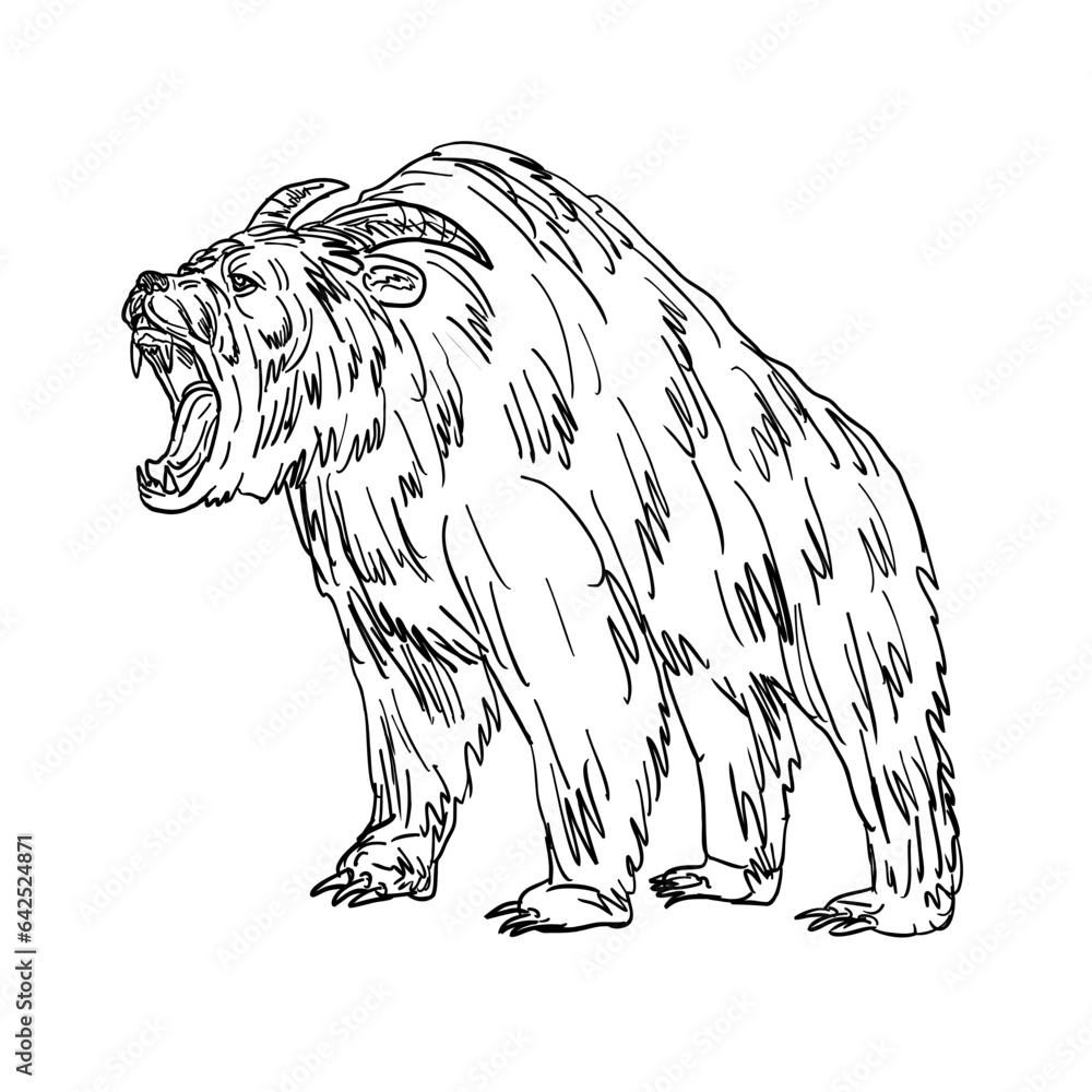 Póster Line art drawing illustration of Ozark Howler in Arkansas ...