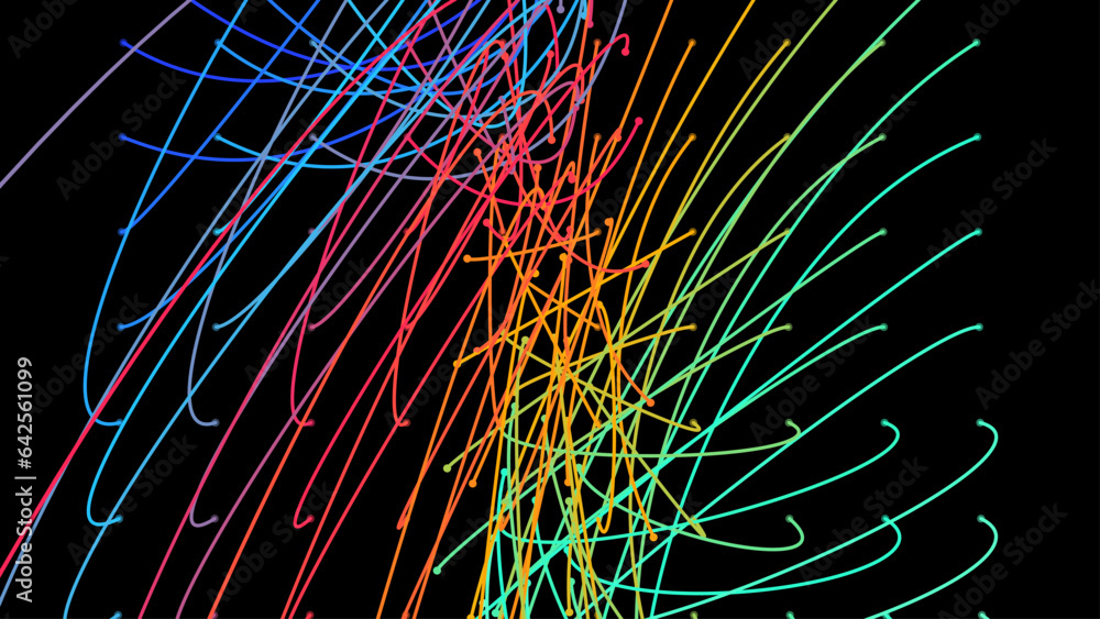 Crossing light beams. Energy flow Laser lines. Neon plexus knots ...