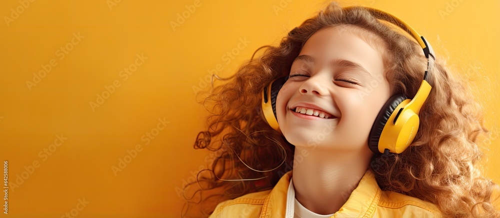 Teen girl enjoying her favorite audio in headphones Stock Photo | Adobe ...