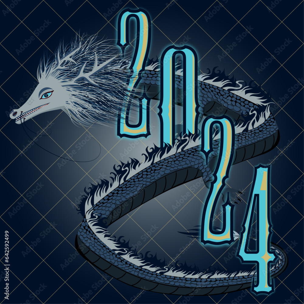 Dragon , happy new year, 2024, 2024 year of the dragon, blue dragon ...