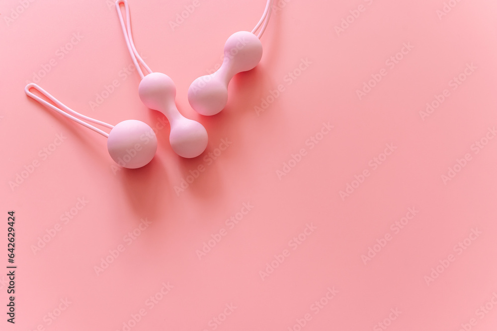 Pink balls for special exercises for woman. Balls for intimate muscles ...