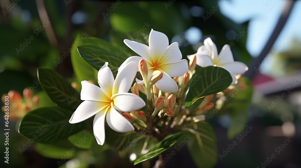 Plumeria alba tree white flowers plant appearance pudica images Ai ...