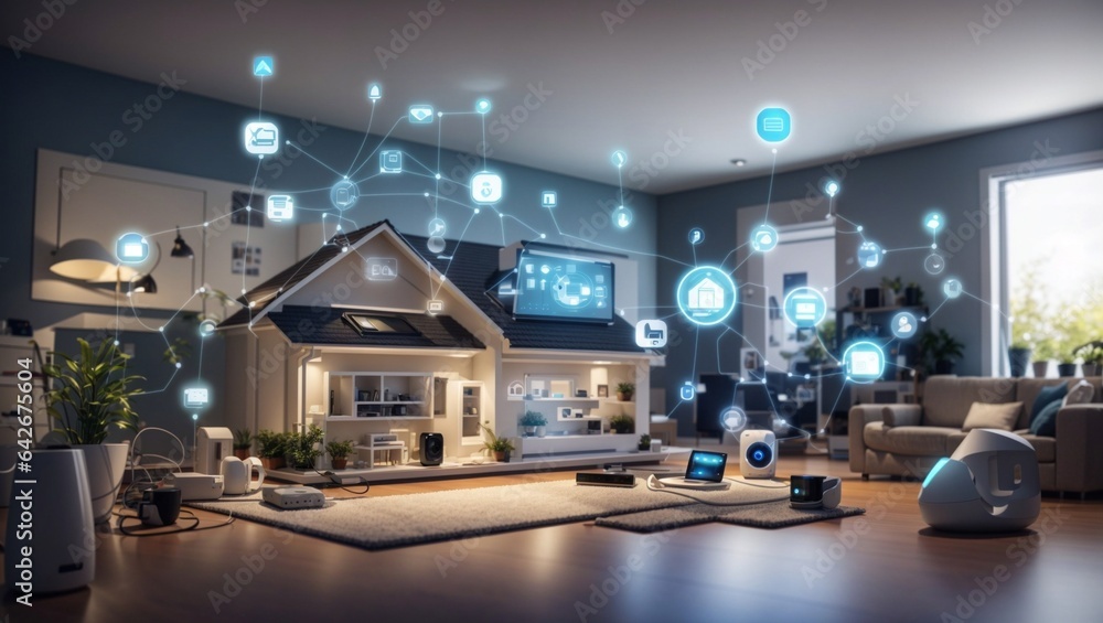 Immersive Smart Home IoT Concept: Connected Devices in a Modern Living ...