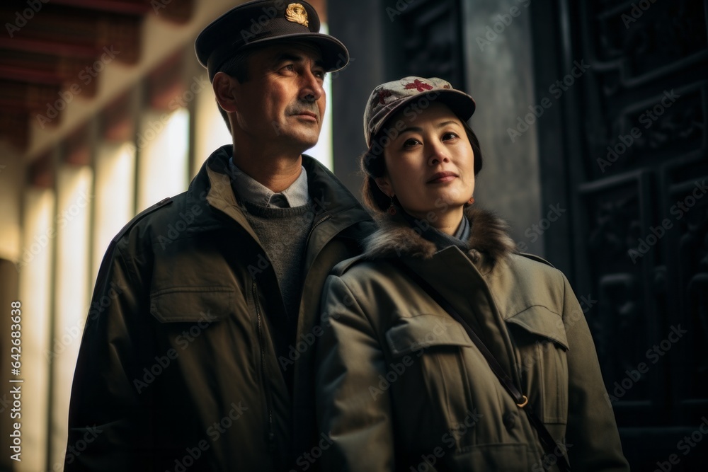 Couple in their 40s at the Mausoleum of the First Qin Emperor in Xian ...