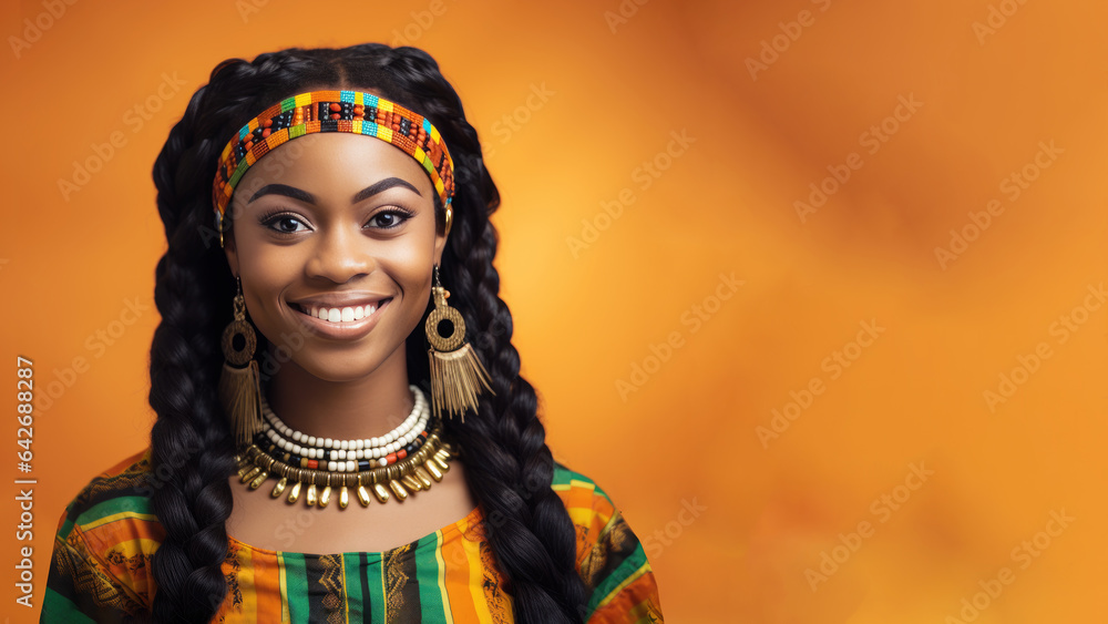Native Ghanaian resident girl in kente traditional costume clothes ...