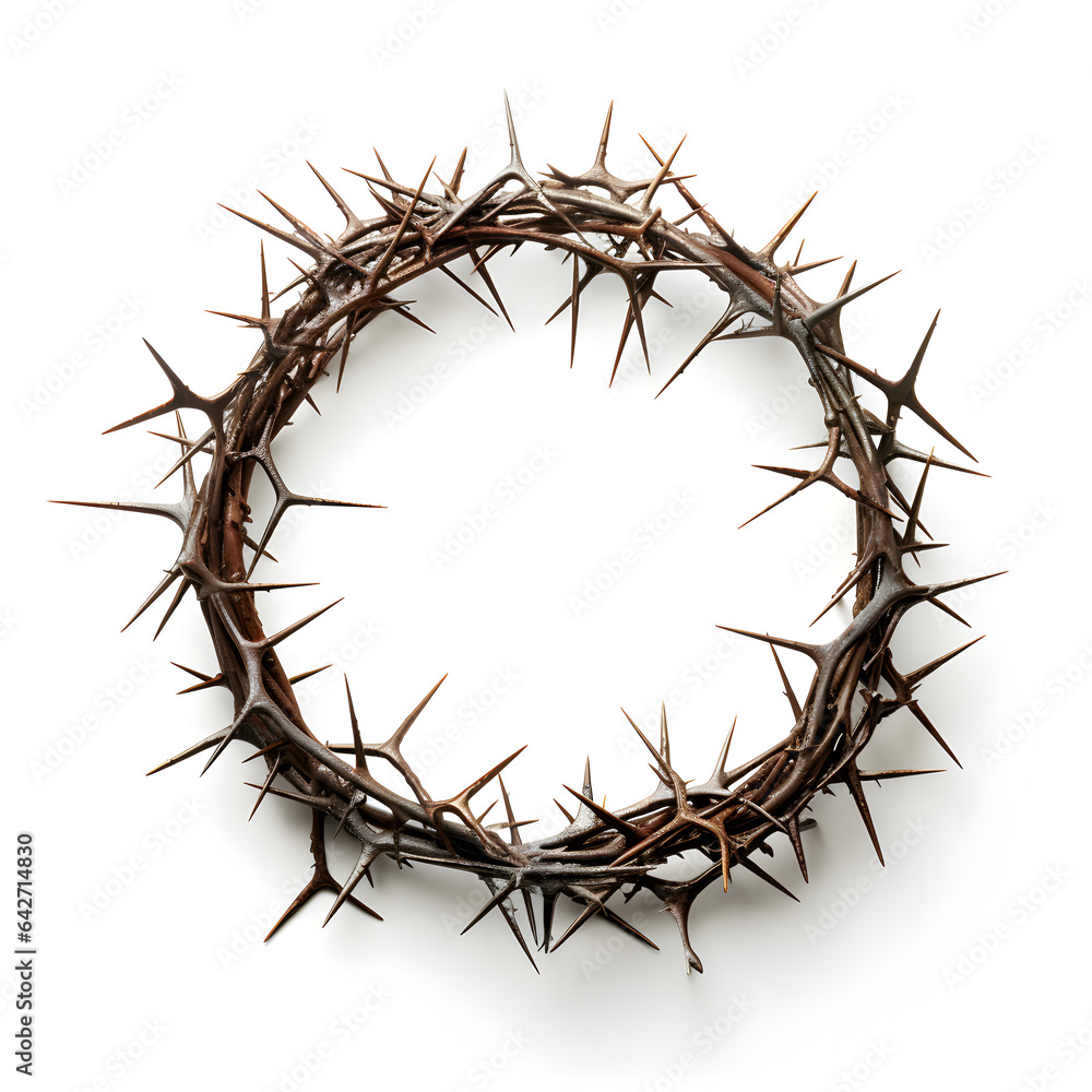 Jesus Christ's crown of thorns. A Christian Easter concept depicting ...