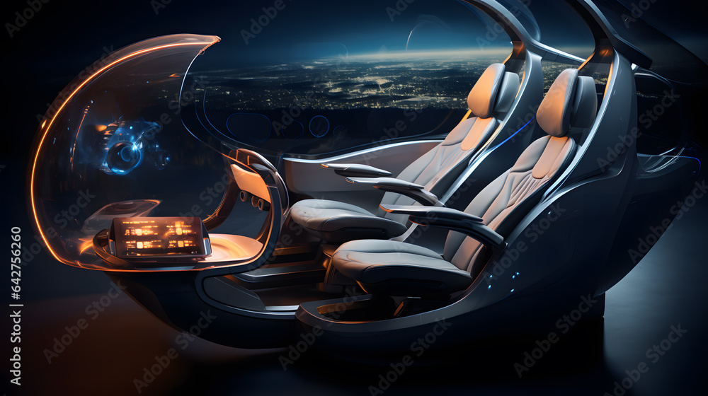 there is a futuristic car with a glass dome on the back Generative AI ...