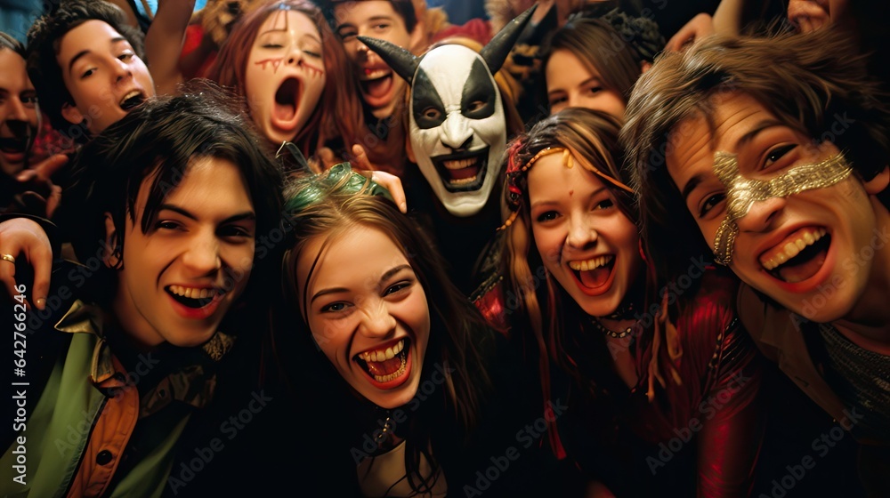 a group of people with their faces painted to look like they are ...