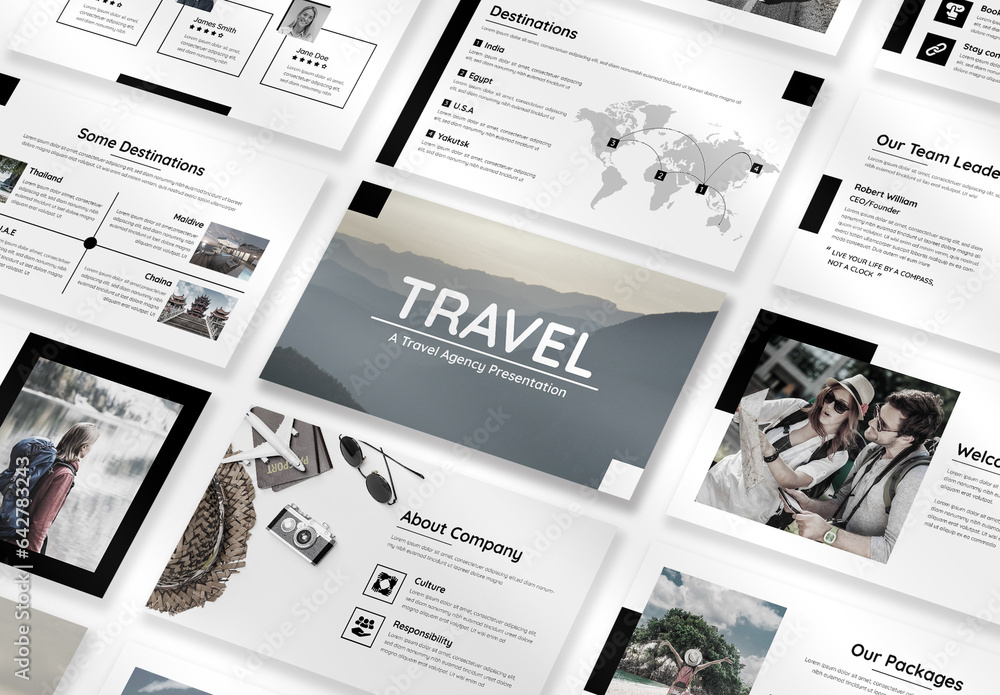 Travel Agency Presentation Stock Template | Adobe Stock