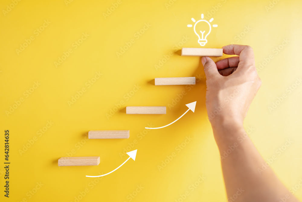 Steps ladder to thinking idea. Target solution target, successful ...