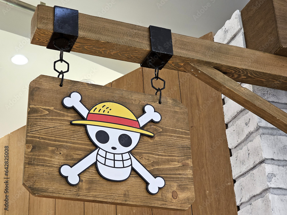 BANGKOK, THAILAND - SEPTEMBER 03, 2023: Luffy skull Sign in One Piece ...